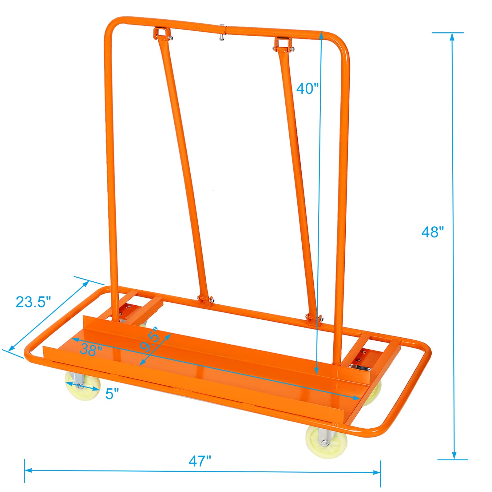 Ataucjin Heavy Duty Drywall Sheet Cart & Panel Dolly 1600lbs Load Capacity,Panel Service cart,casters with Brake