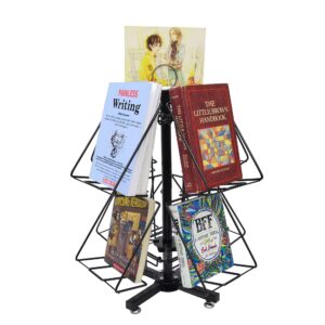 fixturedisplays® dvd book cd spinner rack post card greeting card birthday card display.pocket size: 6.54"wide x 7.5"high, 8 pockets. 1113-bk28-new