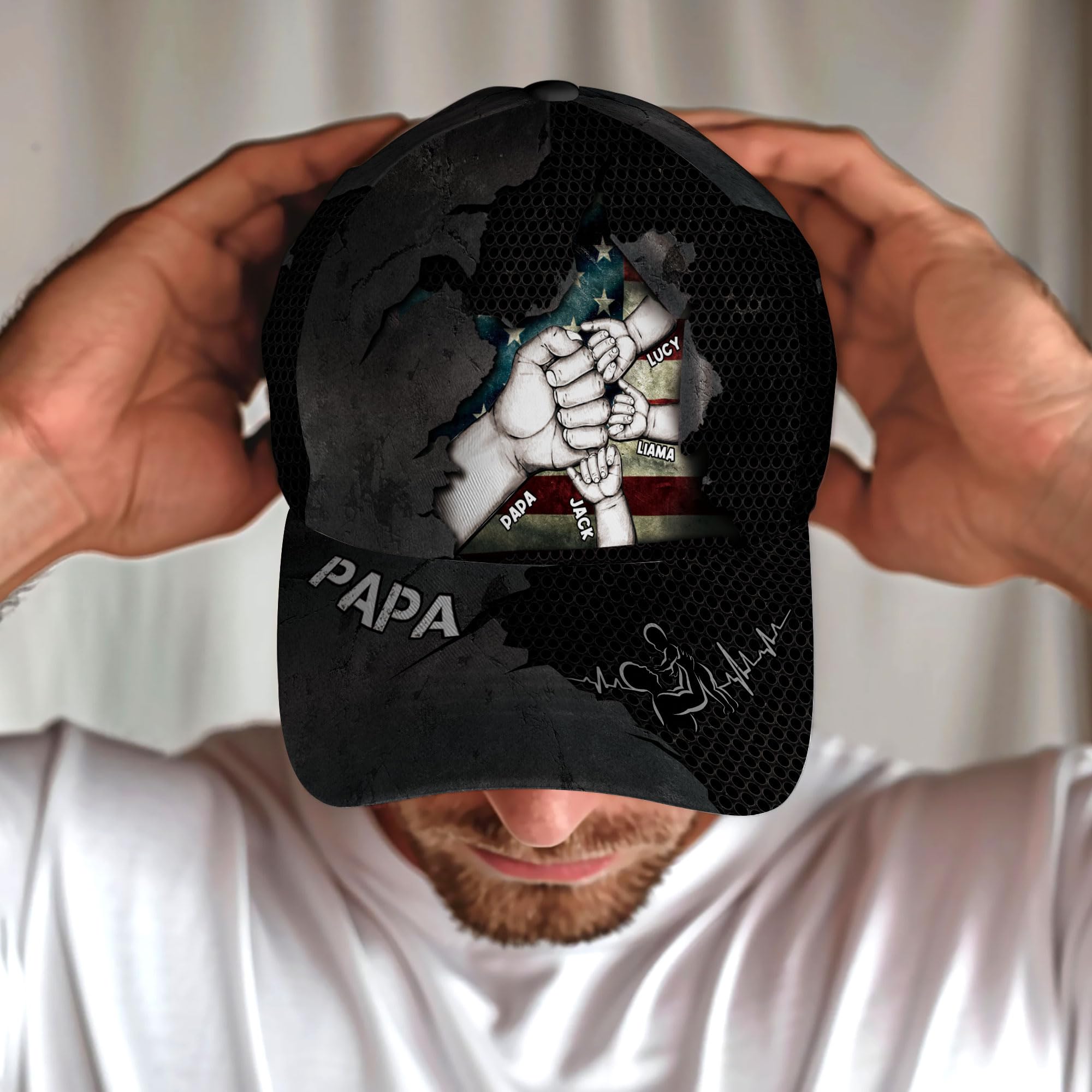 Custom Papa Hats, Personalized Daddy Hat, Customized Dad Hat, Personalized Fathers Day Hat, Fist Bump Hat 1