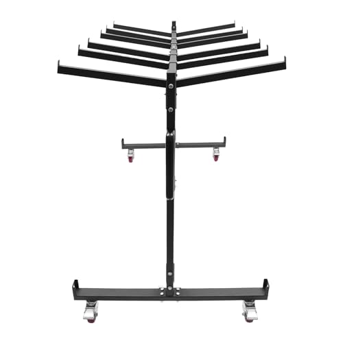 Heavy-Duty Folding Table Cart - Adjustable Support Bar, Large Capacity, Easy Mobility with Brakes - Sturdy Q235 Steel Construction, Fits 42 Folding Tables