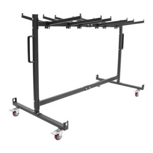 Heavy-Duty Folding Table Cart - Adjustable Support Bar, Large Capacity, Easy Mobility with Brakes - Sturdy Q235 Steel Construction, Fits 42 Folding Tables