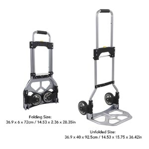 Foldable Dolly Cart with 2 Wheels, Sturdy Structure, Smart Adjustment 70kg Capacity for Travel, House Moving, Shopping, and More