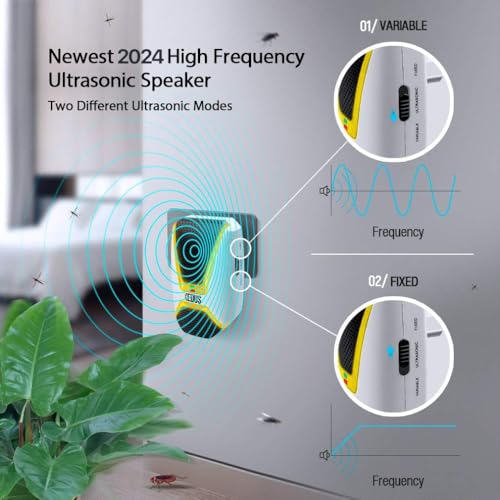 Ultrasonic Pest Control Repeller Plug in - Electromagnetic Pest Reject - Defender Repellent - Electronic Pest Control - Indoor Safe Device - Mosquito, Mice, Ant, Cockroach, Spider, Rat, Bug Insect