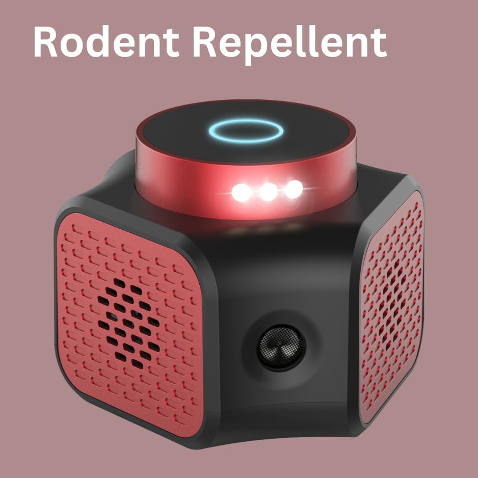 MITXPC Mice Repellent Ultrasonic Plug in, Mouse Deterrent Ultrasonic Rodent Control Repeller, Squirrel Repellent Rat Repellent for House, Bat Removal Attic RV Garage Red