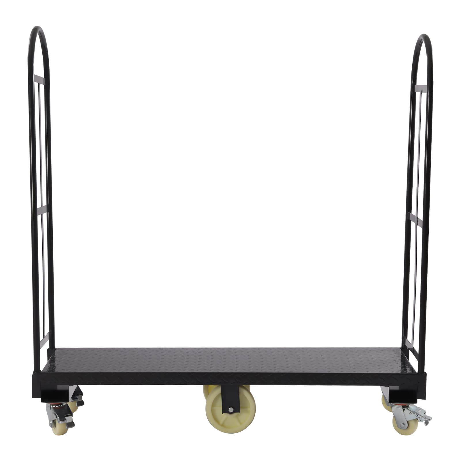 60.5 x 15.7 Inch Heavy Duty U-Boat Utility Cart, 2000LBS Capacity Narrow Aisle U-Boat Platform Truck Dolly, U-Boat Truck Steel Deck with Dual Removable Handles