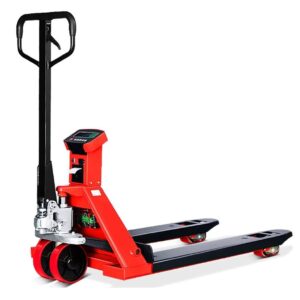 jin yang hu pallet jack forklift with detachable build-in scale, 6600lbs capacity weighing scale jack stacker with self-adhesive printer, heavy-duty industrial scale pallet jack truck (45"x27" forks)