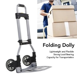 Foldable Dolly Cart with 2 Wheels, Sturdy Structure, Smart Adjustment 70kg Capacity for Travel, House Moving, Shopping, and More