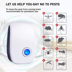 Ultrasonic Pest Control Repeller 6 Pack- Indoor Electronic and Ultrasonic Repellent, Pest Control for Bugs, Insects, Mice, Spiders, Mosquitoes