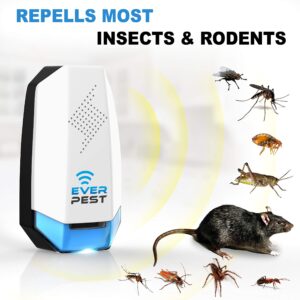 Ultrasonic Pest Conttol Plug in 2 Pack- Electronic Insect Defender - Roach Bed Bug Mouse Mosquito - Indoor Reject - for Cockroach Ants Mice Fly Rat Bedbug