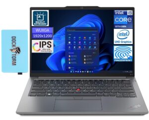 lenovo thinkpad e14 gen 5 school & business laptop 14.0" ips wuxga display (intel i5-1335u, 16gb ram, 1tb m.2 2242 ssd, backlit kyb, fingerprint, thunderbolt 4, win11p) w/dkz usb port expander