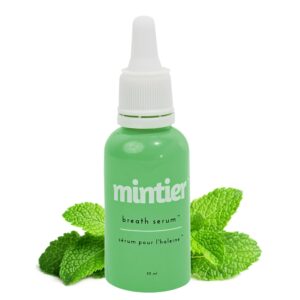 mintier natural breath serum - breath drops made with real peppermint and spearmint. no sugar or alcohol. mct oil based breath freshener - 1 pack