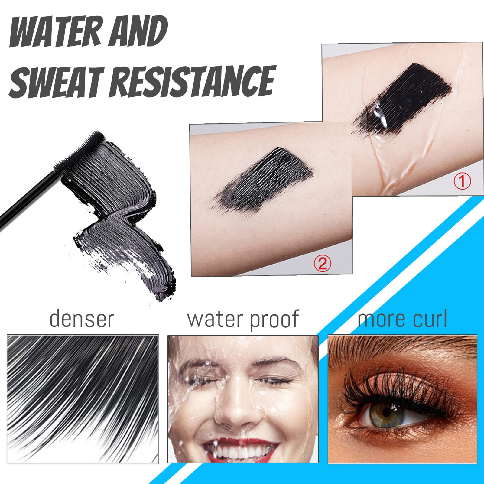 Mascara for Older Women, Mascara for Seniors with Thinning Lashes Waterproof Mascara Black Volume and Length, Hypoallergenic Mascara for Sensitive Eyes for Mature Women (1 Pack)