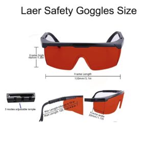 190nm to 560nm Laser Safety Glasses, OD4+ Laser Glasses Eye Protection, Adjustable Temples Laser Hair Removal Goggles for Treatment Cosmetology Operator for Blue Light Sanitize,Dental Operation