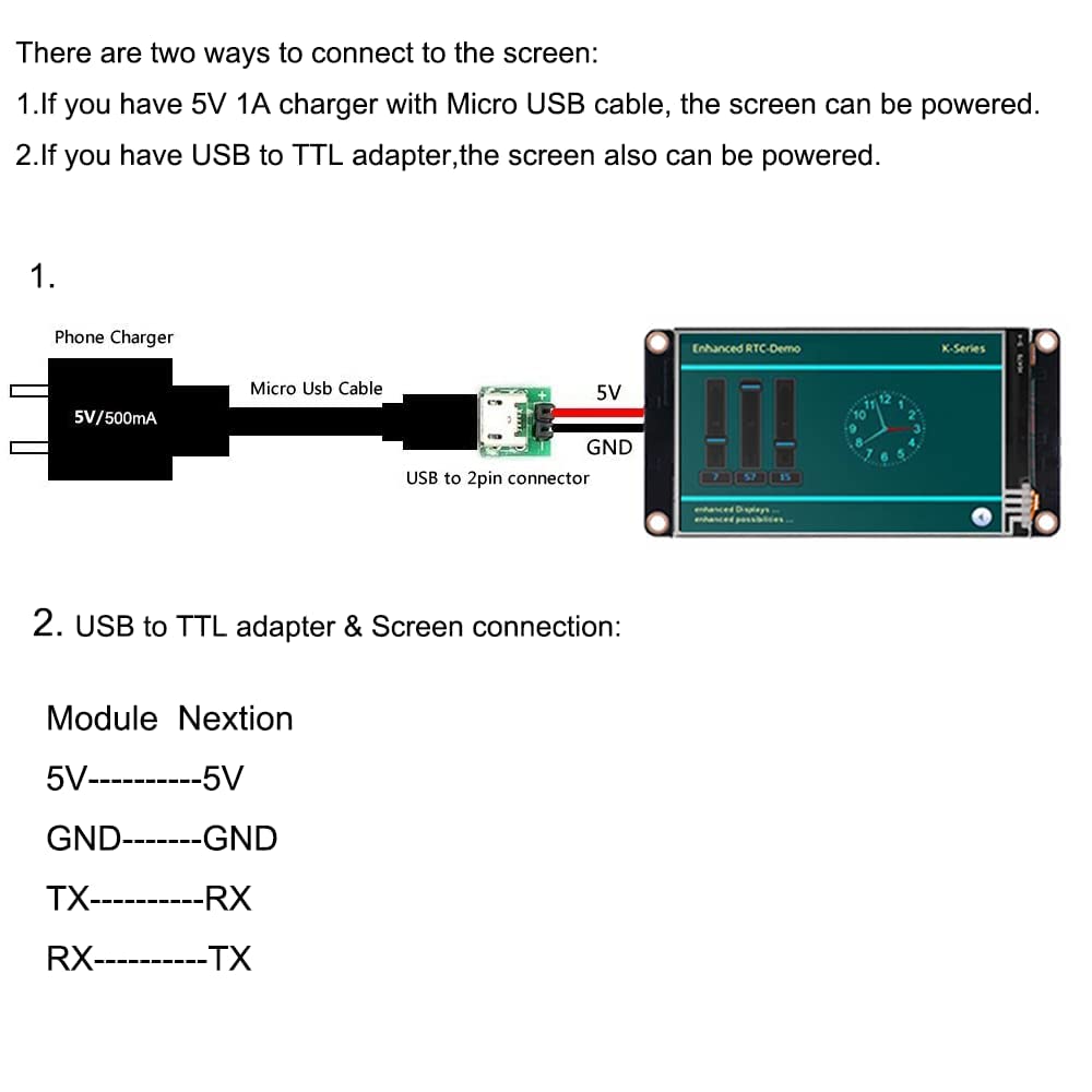 Ferwooh English Nextion Enhanced 2.4'' HMI USART UART Serial TFT Touch Display Module Screen Panel (NX3224K024)