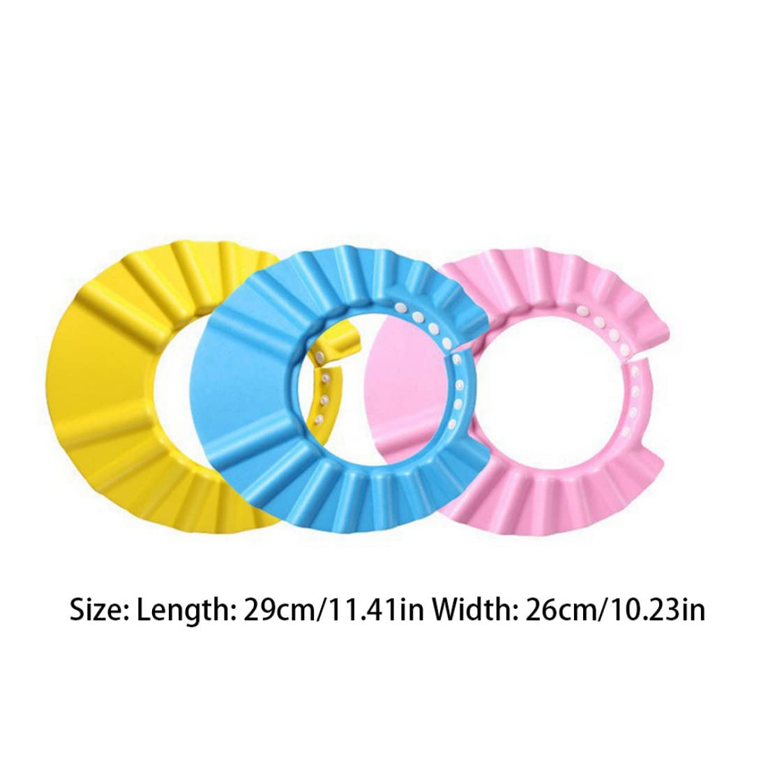 Baby Bath Soft Cap Adjustable Soft Bath Cap Shampoo Protection Products for Baby Kids Child Shower 3PCS