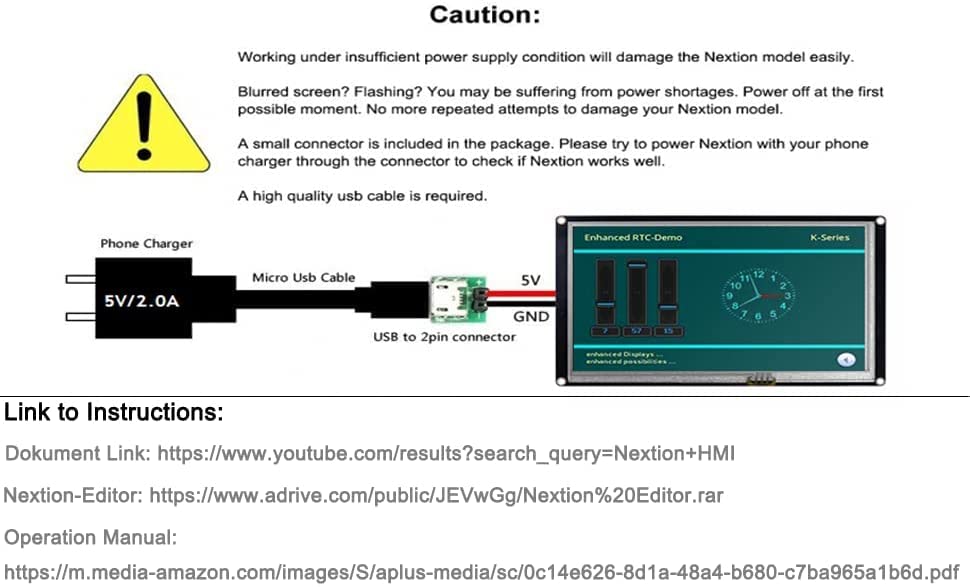 Ferwooh 7.0" Nextion Enhanced HMI USART UART Serial TFT LCD Module Display Resistive Touch Panel Touchscreen with Enclosure