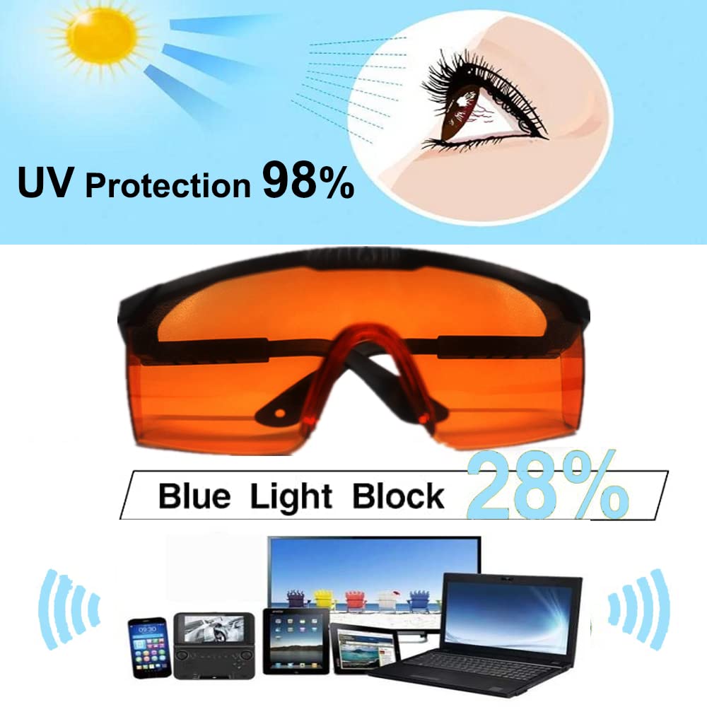 190nm to 560nm Laser Safety Glasses, OD4+ Laser Glasses Eye Protection, Adjustable Temples Laser Hair Removal Goggles for Treatment Cosmetology Operator for Blue Light Sanitize,Dental Operation