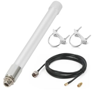 nelawya wifi antenna dual band 2.4ghz 5ghz 5.8ghz 8dbi rp-sma sma male outdoor indoor antenna with 10ft kmr195 cable for wifi router hotspot security ip camera