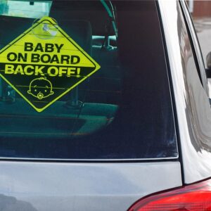 2 PCS Baby On Board Stickers for Cars, Baby on Board Car Signs Safety Warning Stickers Reflection Waterproof Stickers for Window Cling (5×5 Inch)