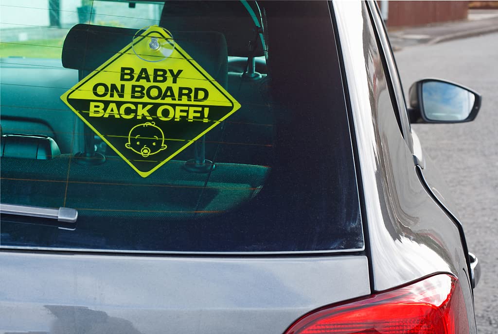 2 PCS Baby On Board Stickers for Cars, Baby on Board Car Signs Safety Warning Stickers Reflection Waterproof Stickers for Window Cling (5×5 Inch)