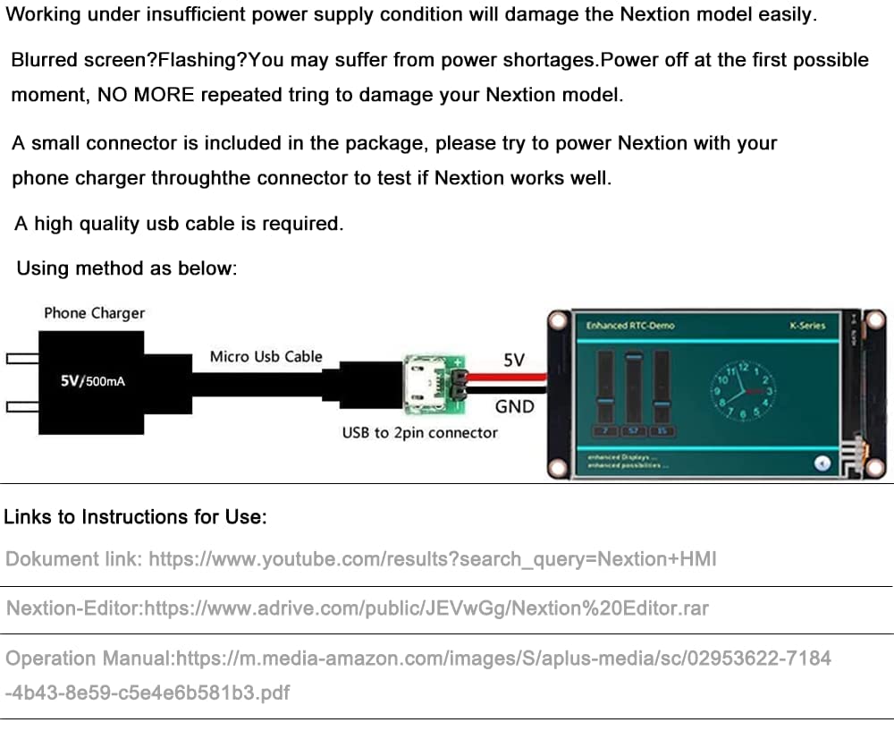 Ferwooh English Nextion Enhanced 2.4'' HMI USART UART Serial TFT Touch Display Module Screen Panel (NX3224K024)