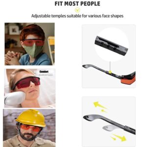 190nm to 560nm Laser Safety Glasses, OD4+ Laser Glasses Eye Protection, Adjustable Temples Laser Hair Removal Goggles for Treatment Cosmetology Operator for Blue Light Sanitize,Dental Operation