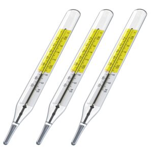 3 pk glass thermometer mercury free clinic thermometer traditional thermometer dual scale mercury free c&f 3pk