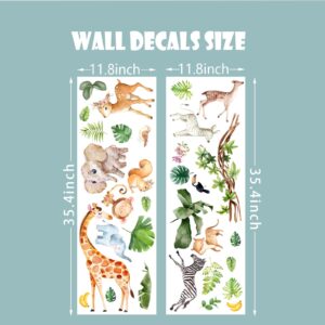 Jungle Wall Decals Peel and Stick Floral Wall Stickers for Nursery Kids Bedroom Livingroom PlayRoom Home Wall Art