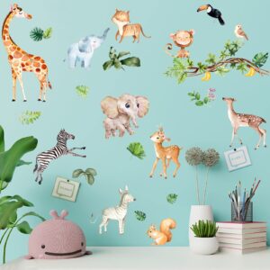 jungle wall decals peel and stick floral wall stickers for nursery kids bedroom livingroom playroom home wall art