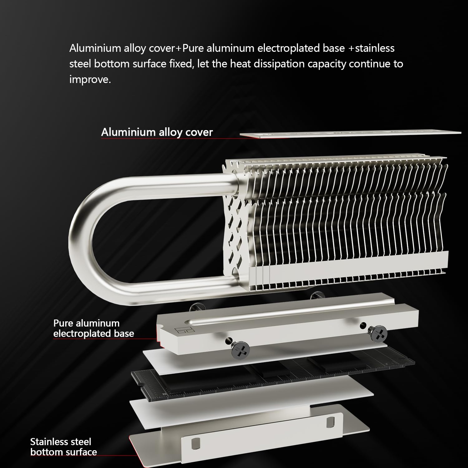 Thermalright HR-09 2280 SSD Heatsink, with Thermal Silicone Pad for M.2 SSD Hard Disk, Computer and PC, Contains a Heat Pipe, Double-Sided Heat Sink, Reflow Soldering Process