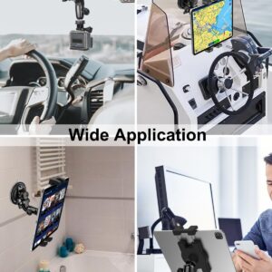 woleyi Car Tablet Holder Windshield - [95mm Strongest Suction Cup] Window Dashboard Car Tablet Mount for Trucks/Vehicles with 1/4'' Screw Tip, for 4.7-13" iPad Pro Air Mini, Galaxy Tab, iPhone, Camera