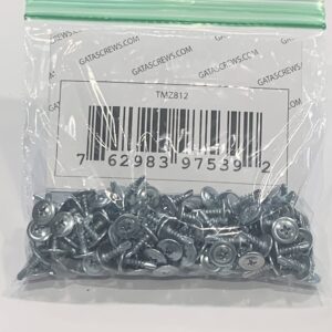 #8 x 1/2" Phillips Modified Truss Head Self-Drilling Tek Screw, Zinc Plated Steel for Sheet Metal - Pack 144 Units GATASCREWS