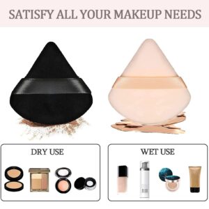 LRICXFANG 15 Pcs Triangle Powder Puff, Puffs for Face Makeup Pure Cotton Puff Soft Velour Loose Mineral Body Cosmetic Foundation - Wet & Dry Beauty Tools