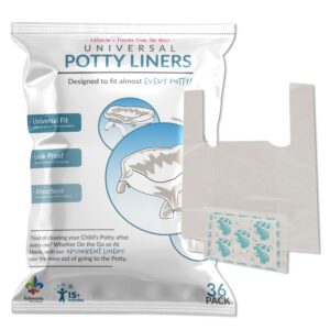 kalencom universal potty liners - disposable potty liners for toddlers - absorbent and leakproof - compatible with potette travel potty and most standard toddler potties - 36 count