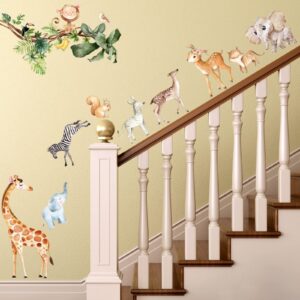 Jungle Wall Decals Peel and Stick Floral Wall Stickers for Nursery Kids Bedroom Livingroom PlayRoom Home Wall Art