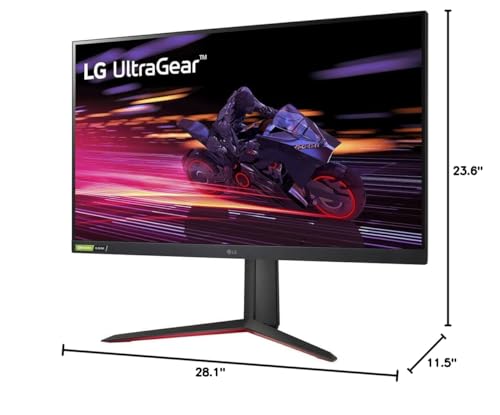 LG 32GP750-B 32 Inch QHD (2560 x 1440) IPS UltraGear Gaming Monitor with 1ms (GtG) and 165Hz Refresh Rate, NVIDIA G-SYNC Compatible with AMD FreeSync Premium, Tilt/Height/Pivot Adjustable - Black