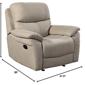 Lexicon Lapointe Wall-Hugger Manual Glider Reclining Chair, Tan