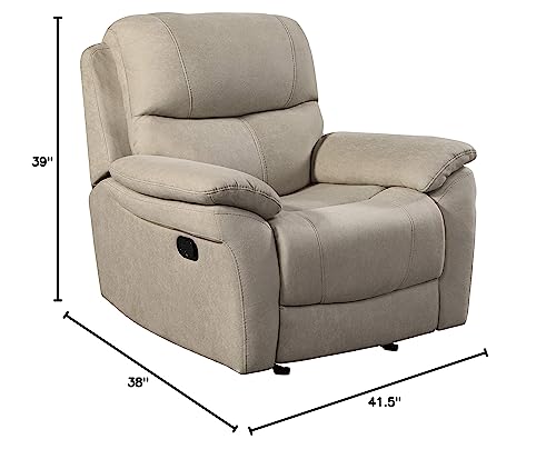 Lexicon Lapointe Wall-Hugger Manual Glider Reclining Chair, Tan