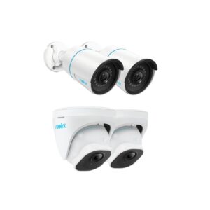 reolink poe outdoor home security cameras, 5mp dome bullet ip surveillance cameras, smart human/vehicle detection, work with smart home, time-lapse, rlc-510a-2p bundle with rlc-520a-2p