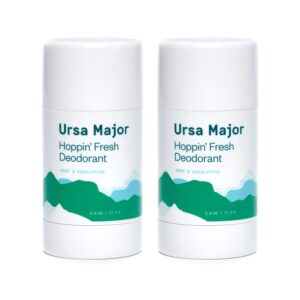 ursa major natural deodorant - hoppin' fresh | aluminum-free, non-staining, cruelty-free | formulated for men and women | 2.6 ounces | 2-pack