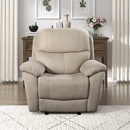 Lexicon Lapointe Wall-Hugger Manual Glider Reclining Chair, Tan