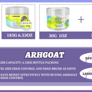 ARHGOAT Edge Control Perfect Performance Long Lasting No White Residue Extreme Strong Hold High Shining with Aloe Natural Formula Hair Gel for Women, 6.53 Ounces (PACK OF 1)