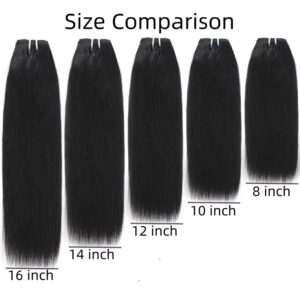 8 inch short hair bundles 10A Brazilian Straight Virgin Hair 4 Bundles Straight Hair 100% Unprocessed Straight Human Hair Bundles 50g/Pcs Natural color (8"8"8"8")