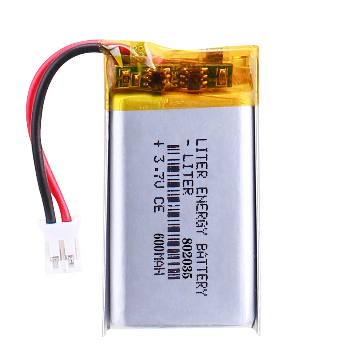 Liter Energy Battery 3.7V Lipo Battery 600mAh Rechargeable Lithium ion Polymer Battery 802035 Lithium Polymer ion Battery with JST Connector