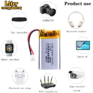 Liter Energy Battery 3.7V Lipo Battery 600mAh Rechargeable Lithium ion Polymer Battery 802035 Lithium Polymer ion Battery with JST Connector