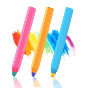 2023 stylus pens for touch screens, kenkor crayon stylus for kids pencil shape 3 pack of pink blue yellow universal capacitive stylus compatible with ipad/iphone/android/kindle/samsung/microsoft