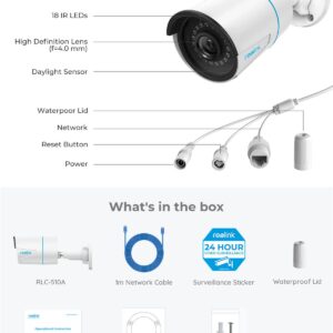 REOLINK PoE Outdoor Home Security Cameras, 5MP Dome Bullet IP Surveillance Cameras, Smart Human/Vehicle Detection, Work with Smart Home, Time-Lapse, RLC-510A-2P Bundle with RLC-520A-2P