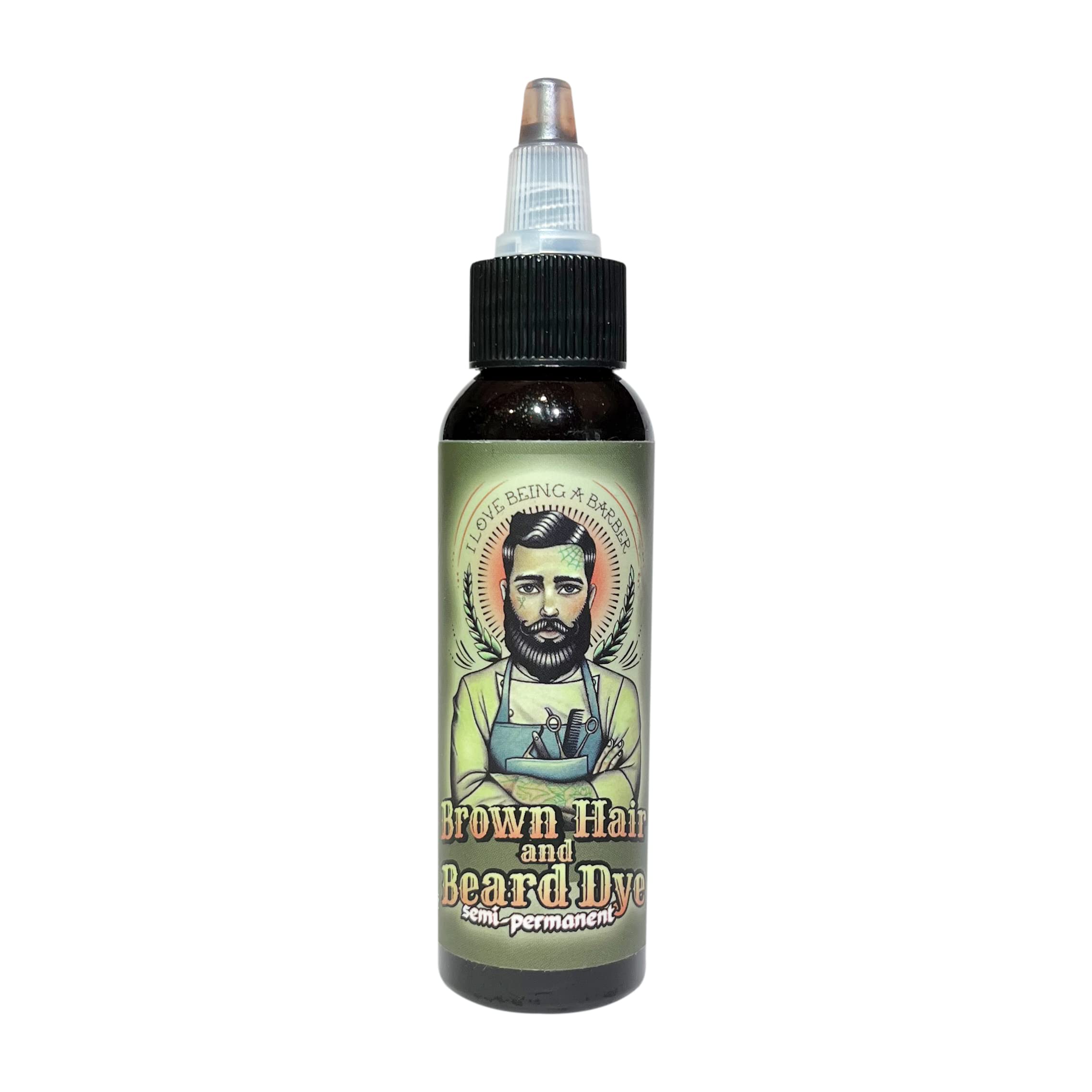 I-LOVE-BEING-A-BARBER-Brown-Hair and Beard-Dye-Enhancement-2oz