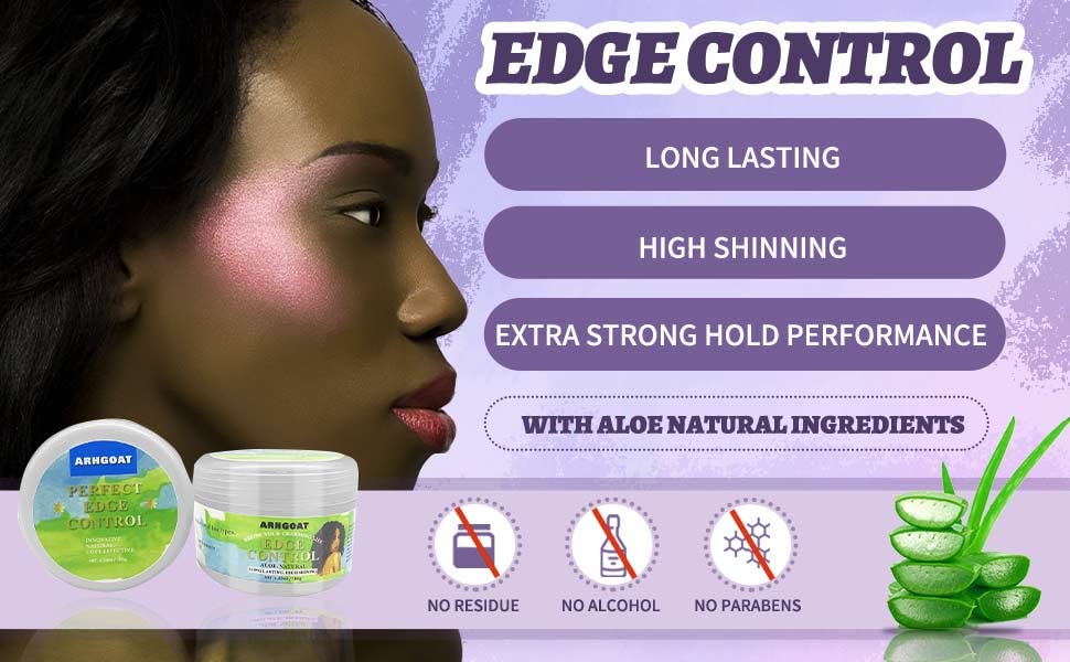 ARHGOAT Edge Control Perfect Performance Long Lasting No White Residue Extreme Strong Hold High Shining with Aloe Natural Formula Hair Gel for Women, 6.53 Ounces (PACK OF 1)