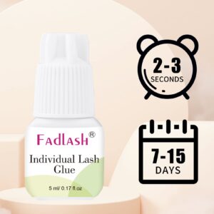 Individual Lash Glue FADLASH Cluster Lash Glue 2-3S Dry Time 7-15 Days Retention DIY Lash Extension Glue Self Application Sensitive Lash Cluster Glue Black 5ml (DIY/Cluster Lashes Use Only)